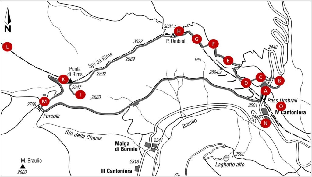 Pass Umbrail der Schweizerweg 1914-1918